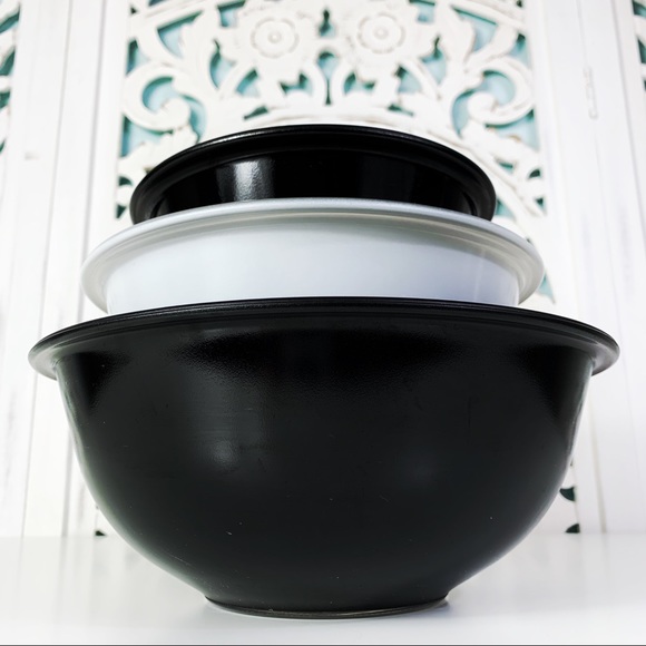Pyrex | Kitchen | Vintage Pyrex Black White Glass Nesting Bowls | Poshmark